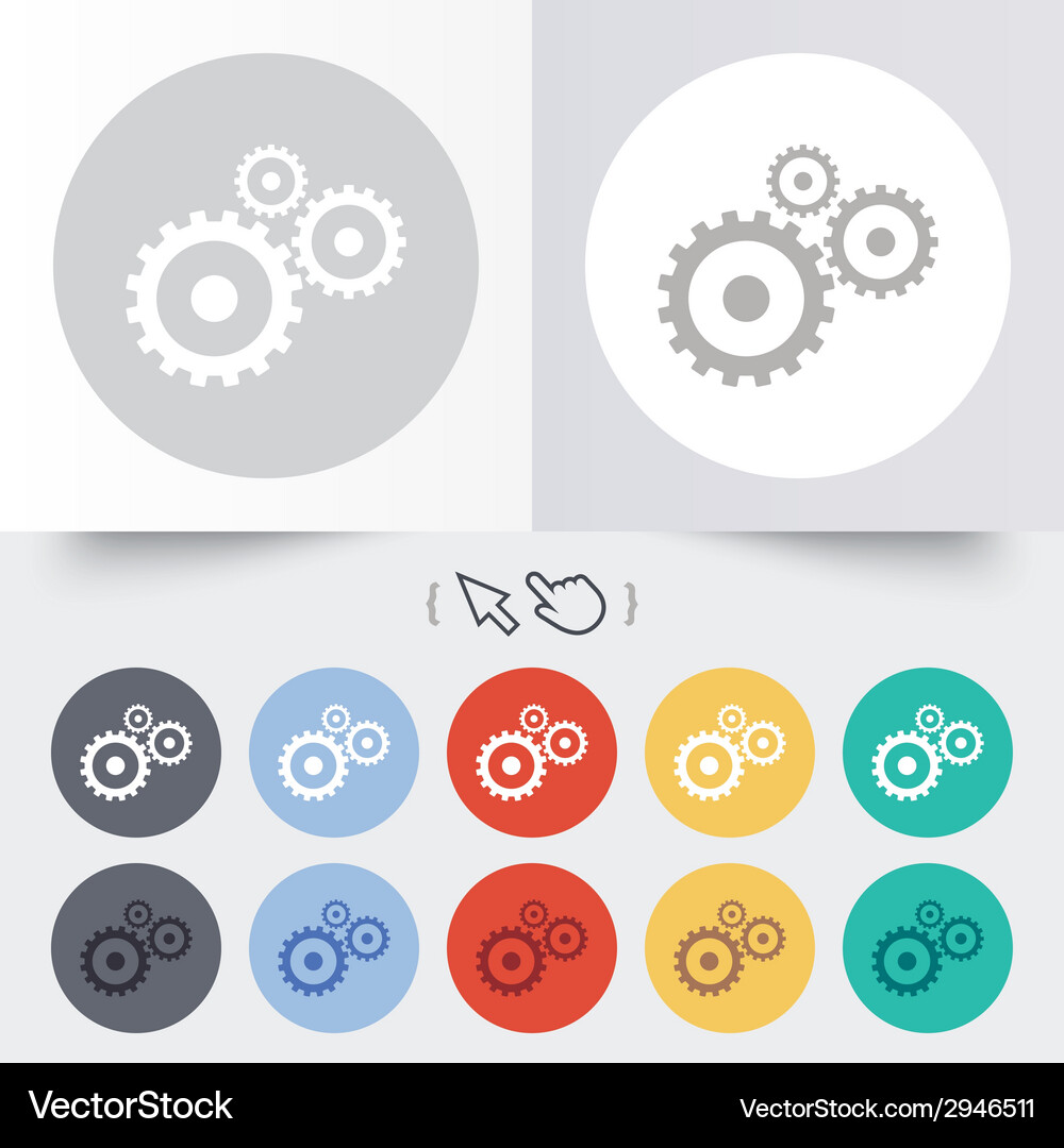 Cog settings sign icon cogwheel gear symbol Vector Image