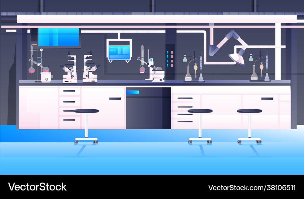 Empty no people chemical research laboratory Vector Image