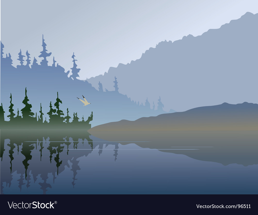 Fall lake Royalty Free Vector Image - VectorStock