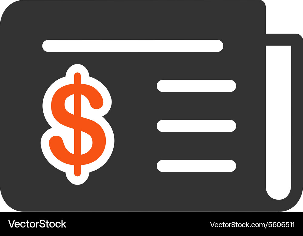 Financial news icon from commerce set Royalty Free Vector