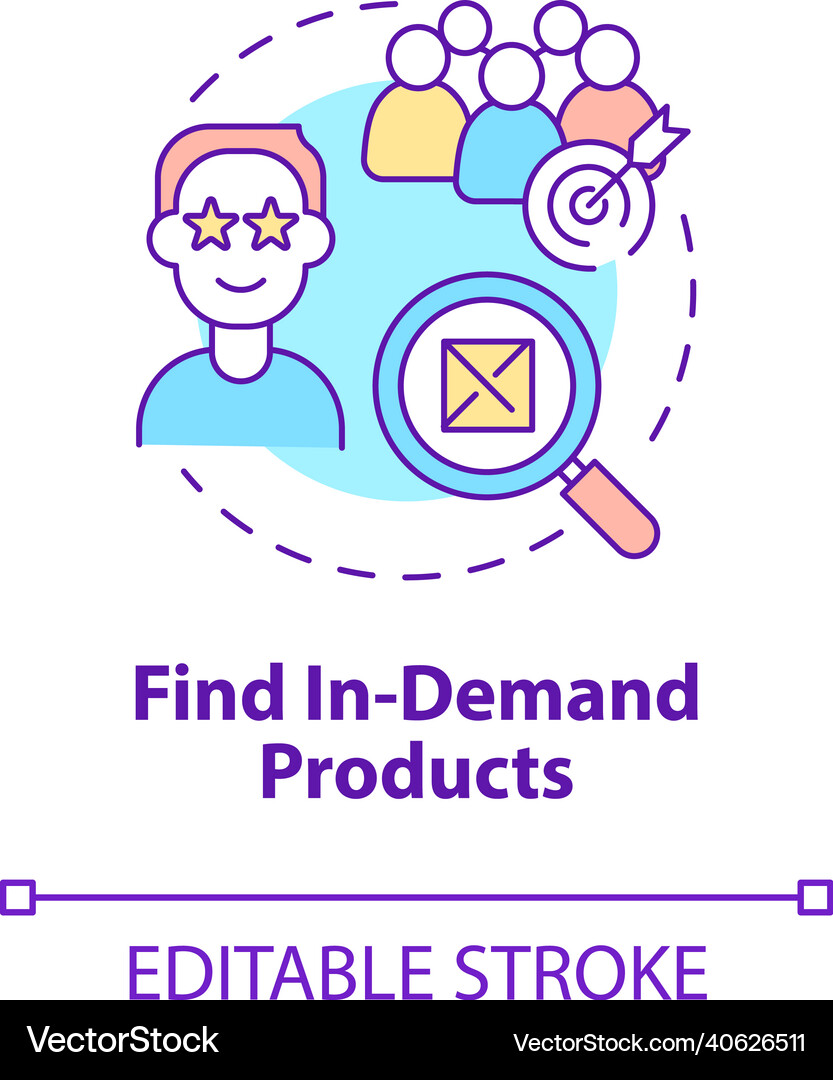 Find in-demand products concept icon Royalty Free Vector