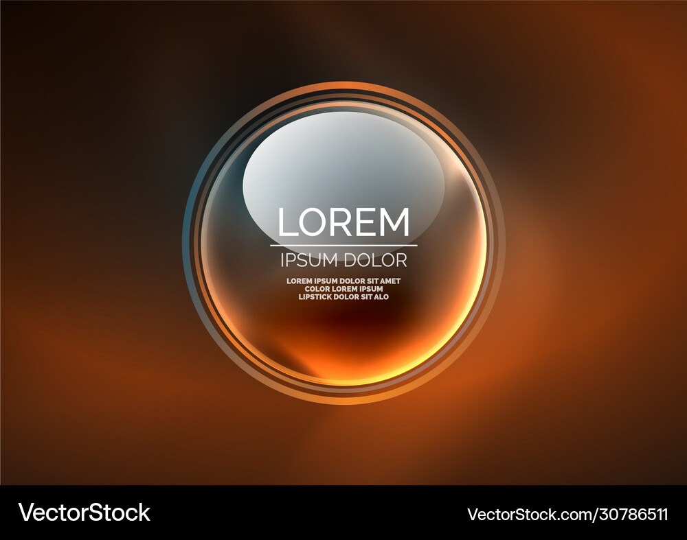 Glowing neon shiny transparent bubbles glass Vector Image