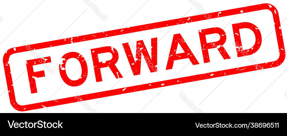 Grunge red forward word square rubber seal stamp Vector Image