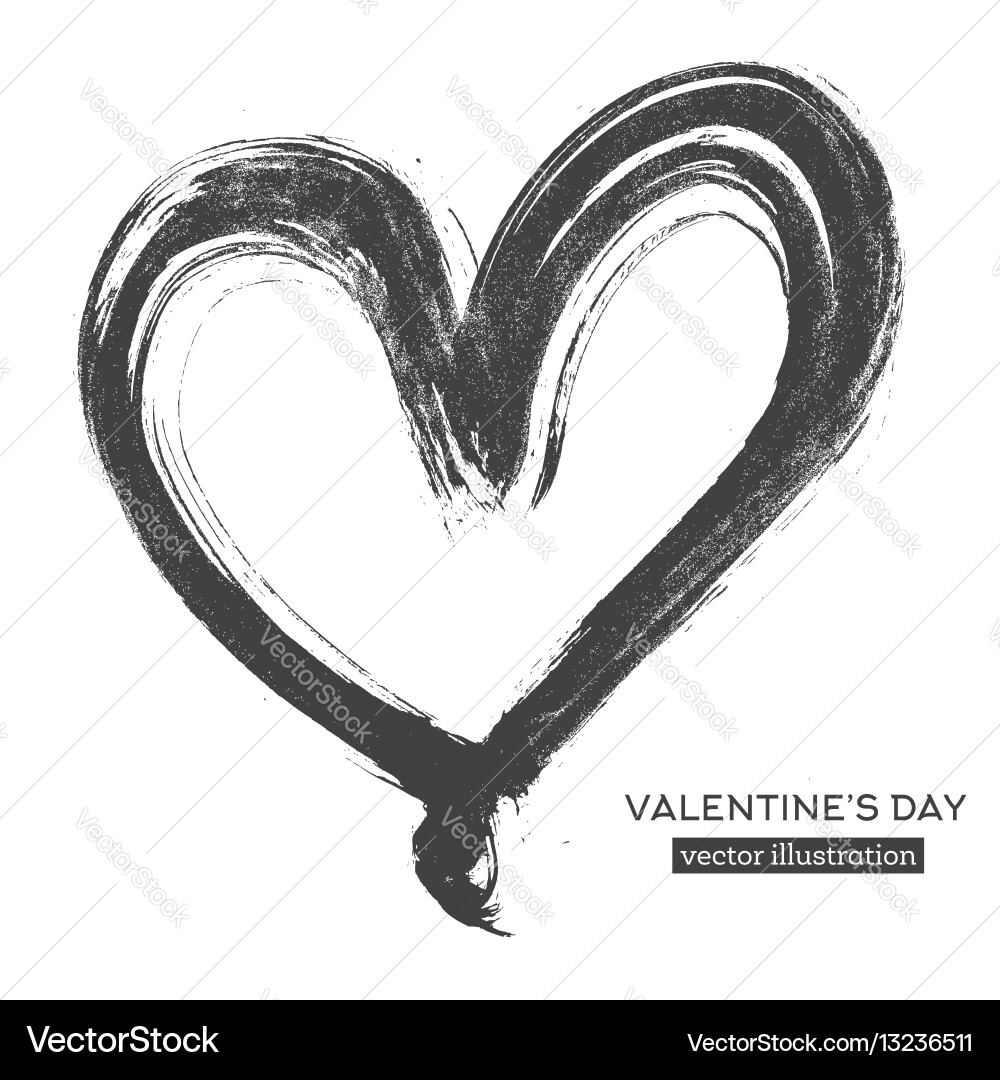 Hand drawn calligraphy heart isolated on white Vector Image