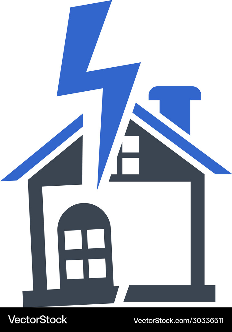 Home thunderstorm icon Royalty Free Vector Image