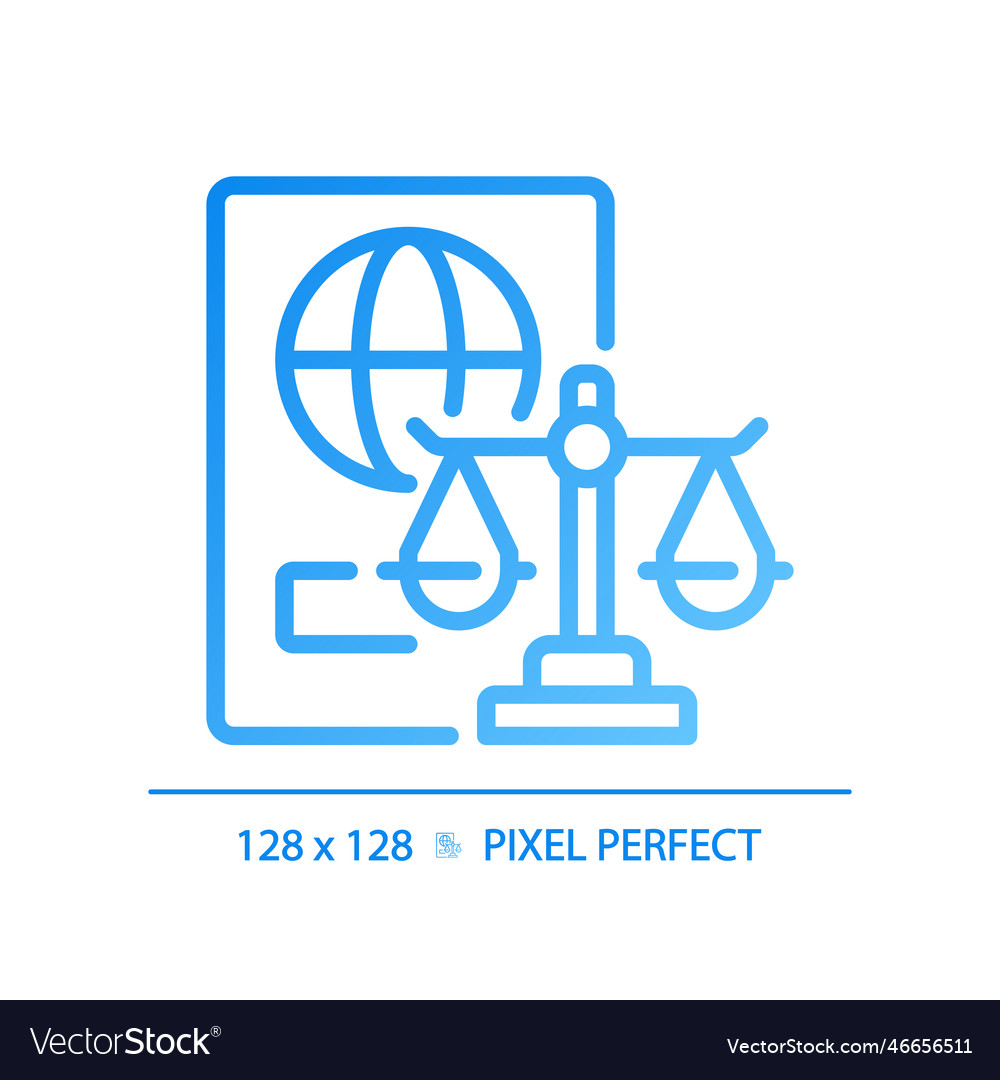 Immigration law pixel perfect gradient linear icon Immigration law pixel perfect gradient linear icon