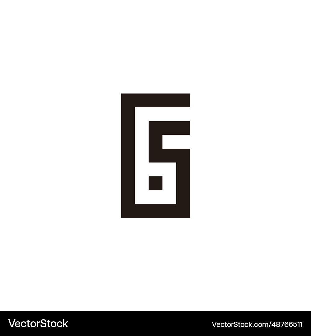 Letter s number 6 square geometric symbol simple Vector Image