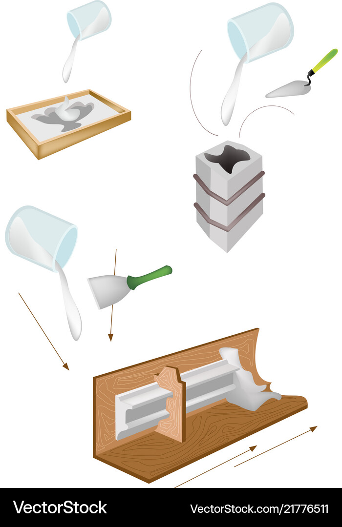 Plaster of paris in a molded casting Royalty Free Vector