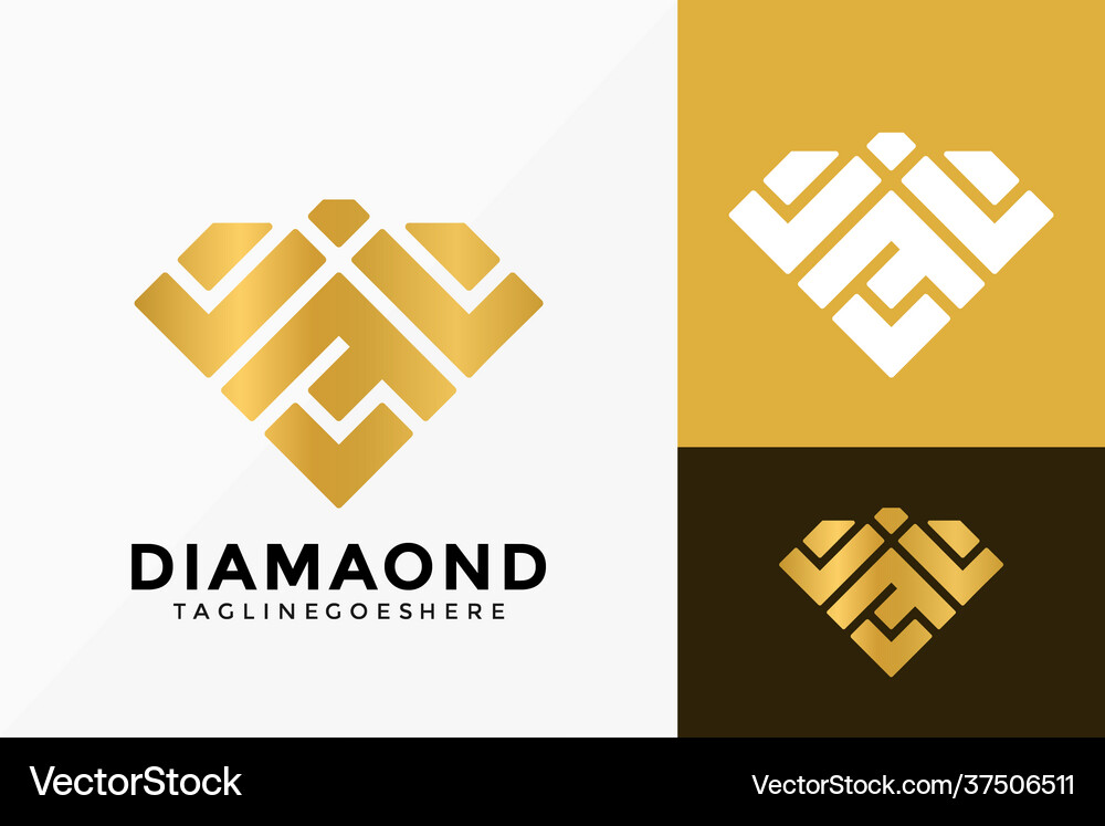 Premium letter a diamond logo design abstract Vector Image