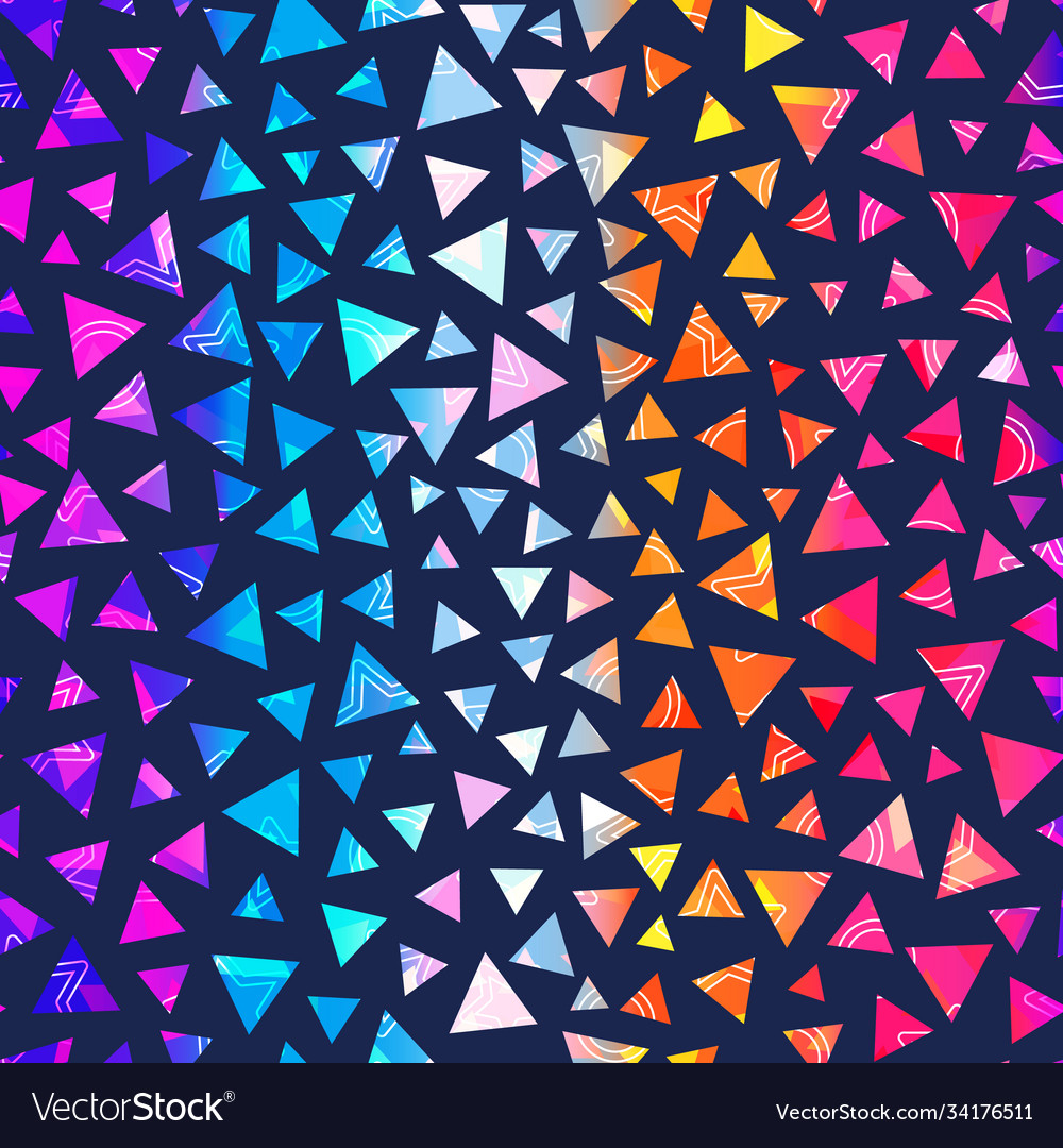 Rainbow triangle seamless texture Royalty Free Vector Image