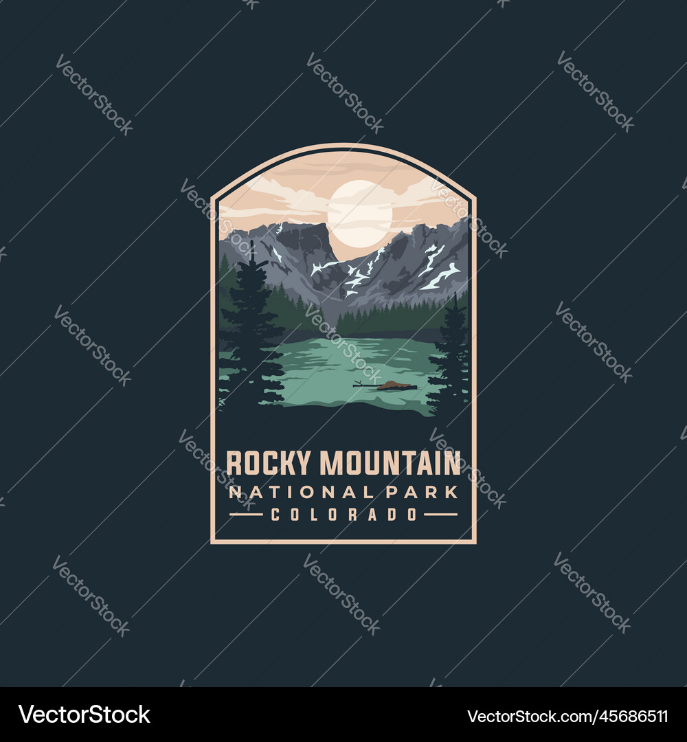 Rocky Mountain National Park Emblem Royalty Free Vector