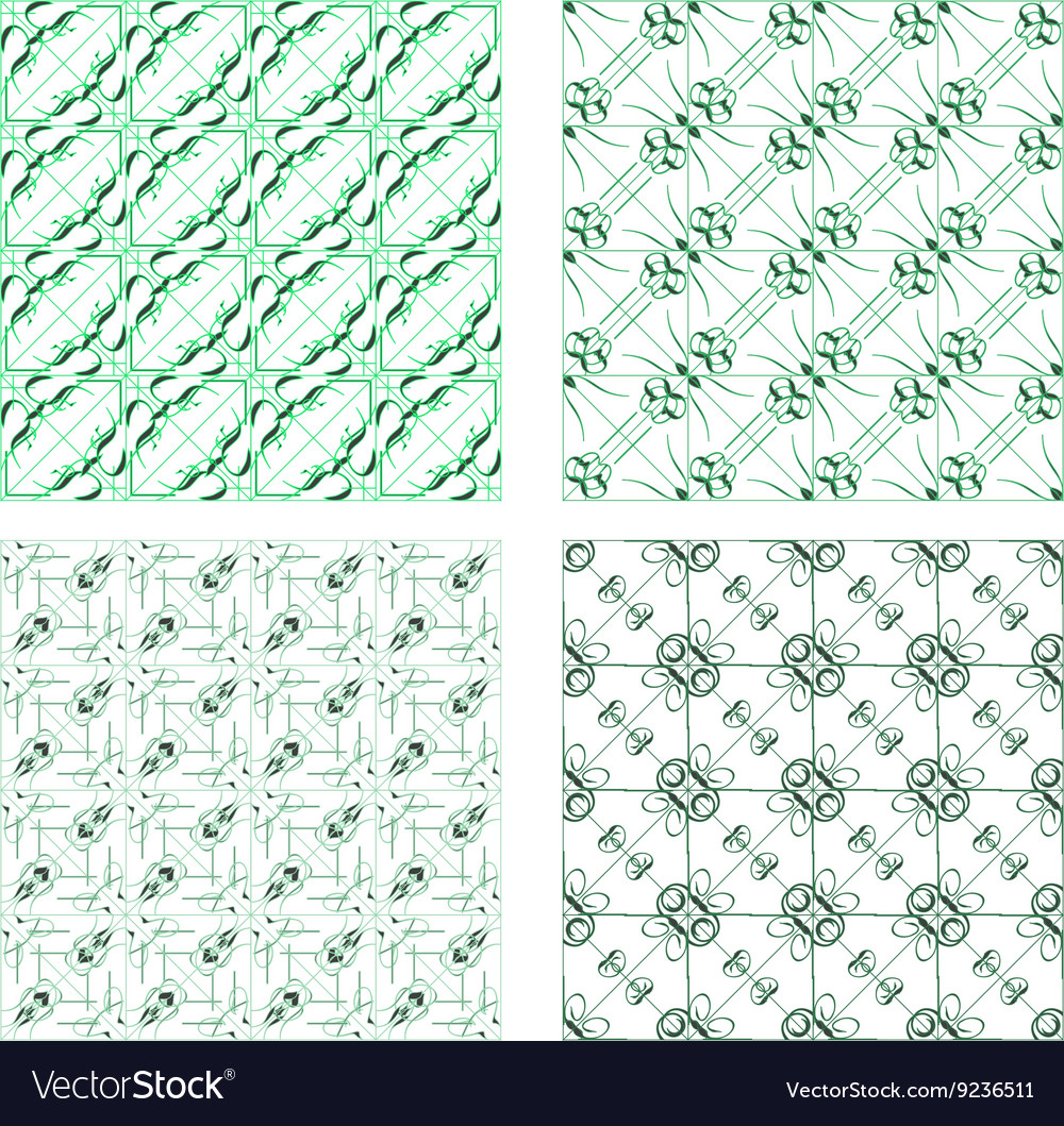 Set of seamless retro geometric Royalty Free Vector Image