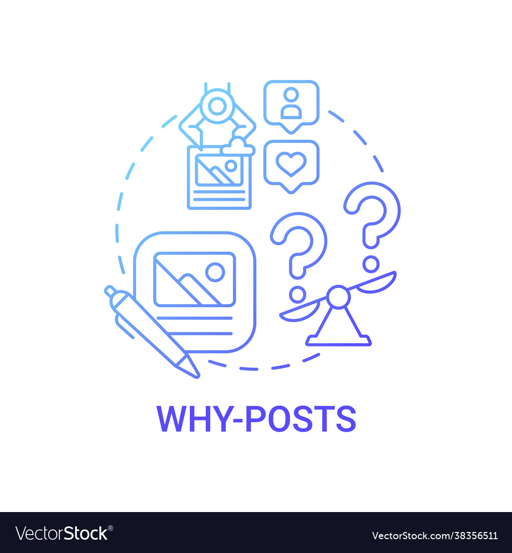Why-posts concept icon Royalty Free Vector Image