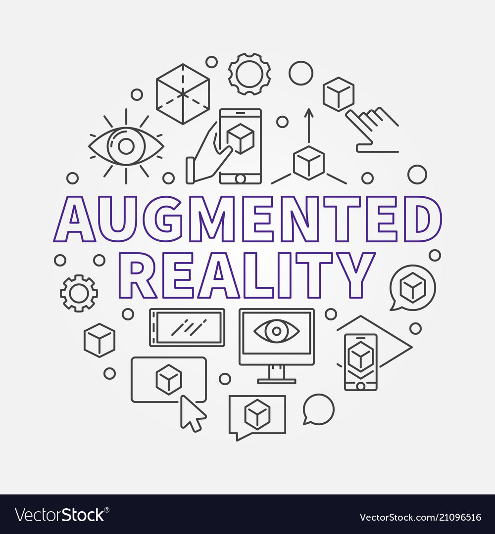 Augmented reality round outline Royalty Free Vector Image Augmented reality round outline Royalty Free Vector Image