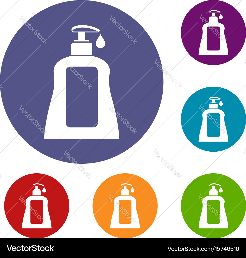 Body care lotion icons set Royalty Free Vector Image