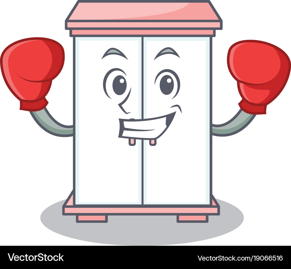 Boxing cabinet character cartoon style Royalty Free Vector
