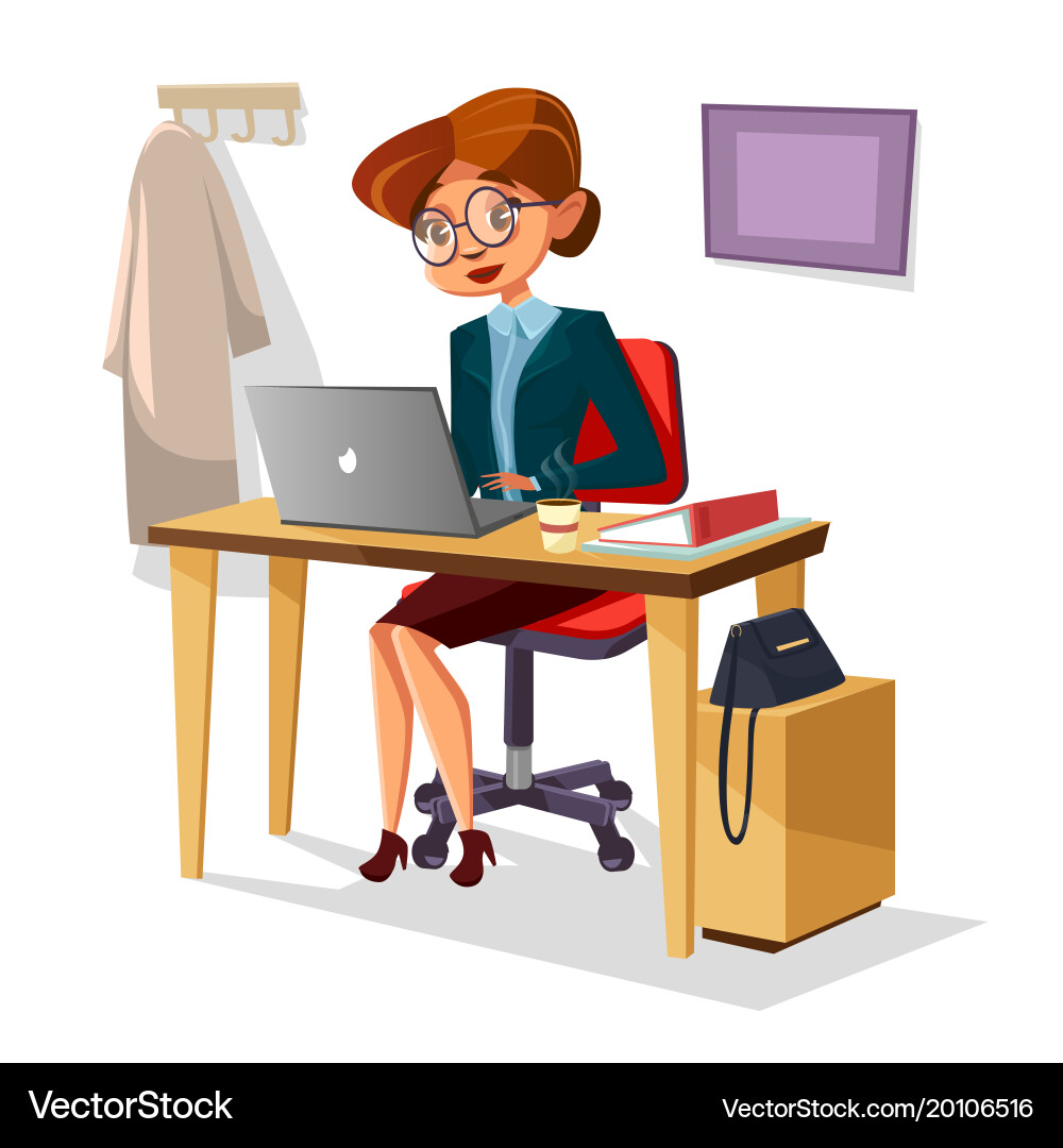 Businesswoman in office Royalty Free Vector Image