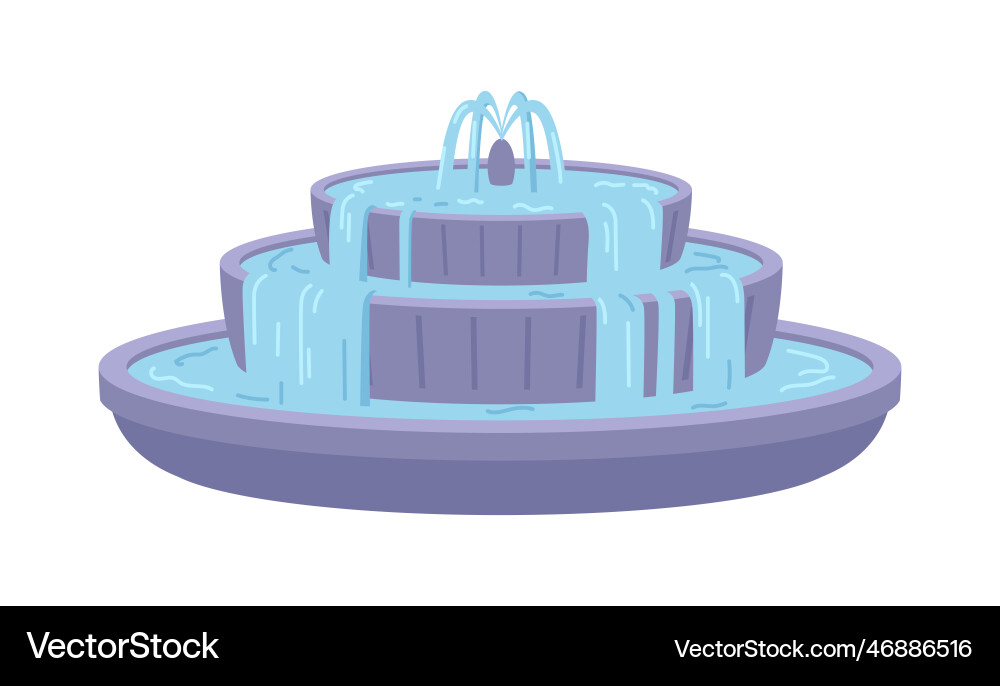 Classic fountain with cascades waterfall pool Vector Image