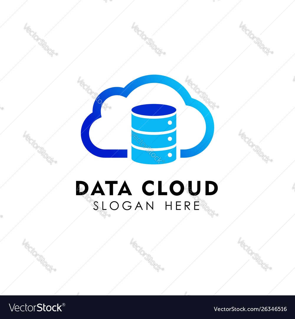 Data cloud logo design template server Royalty Free Vector