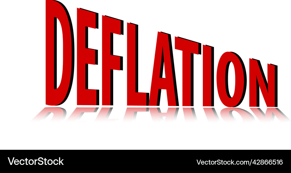 Deflation word logo in red colour Royalty Free Vector Image