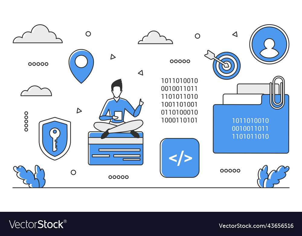Digital code development process Royalty Free Vector Image