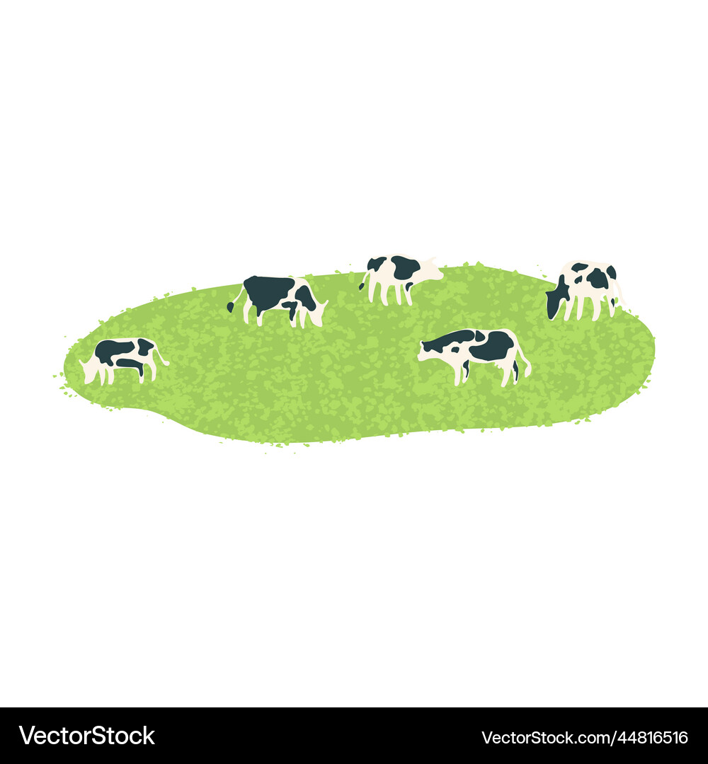Herd of cows in the meadow Royalty Free Vector Image