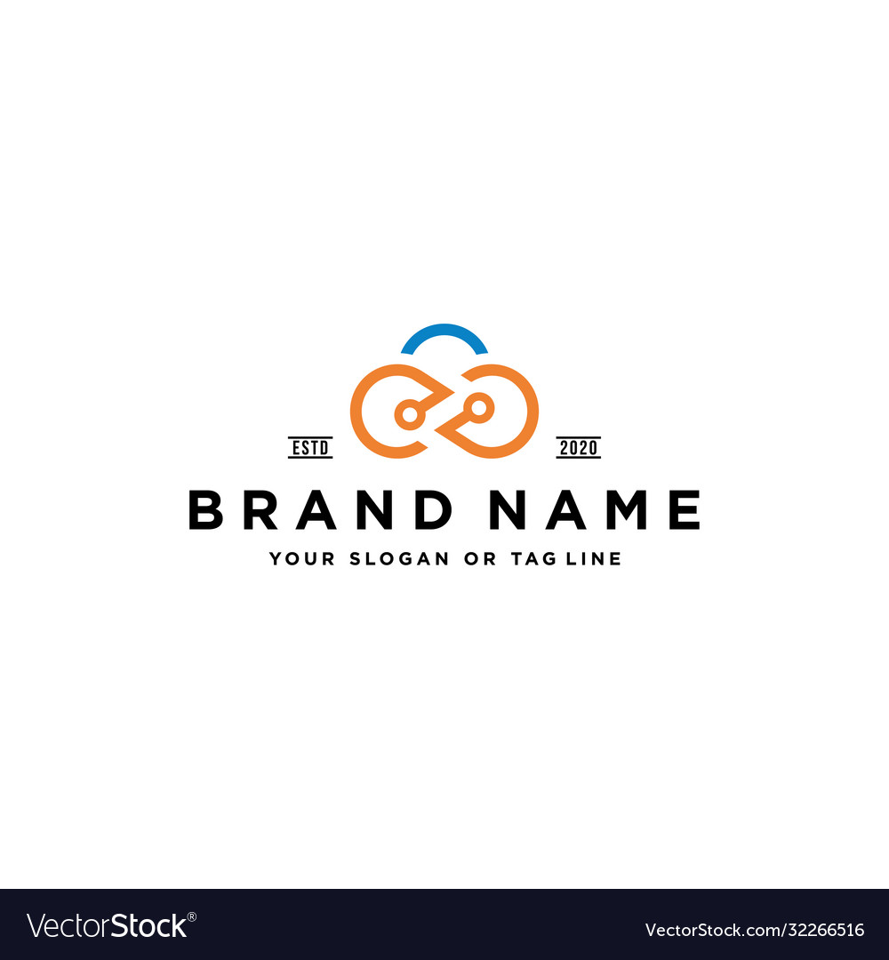 Infinity cloud logo design Royalty Free Vector Image