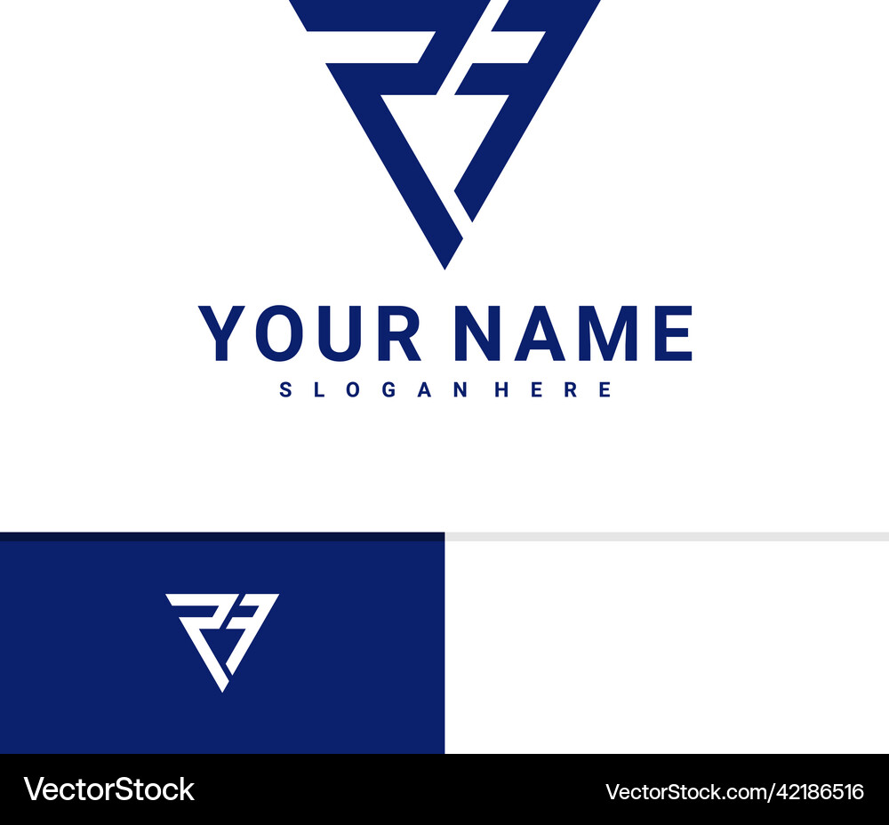 Initial r f logo design template creative r f Vector Image