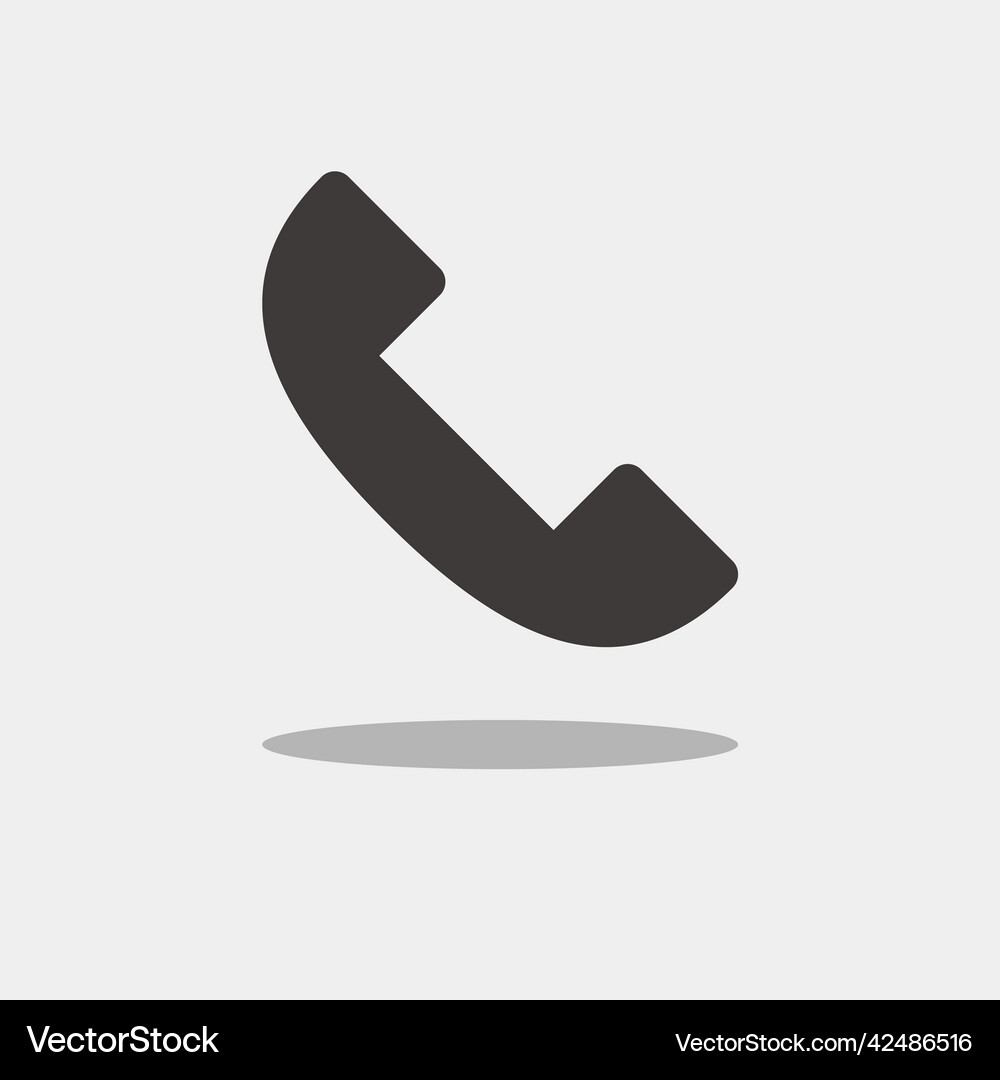 Phone icon with shadow Royalty Free Vector Image