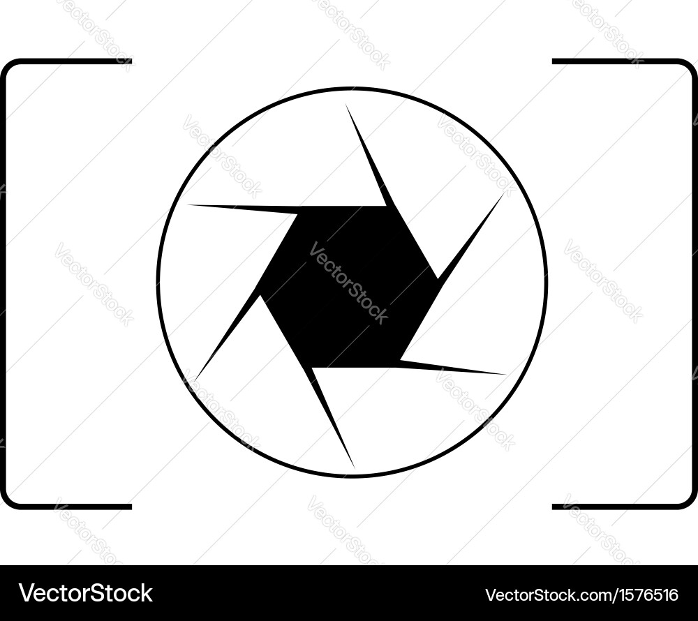 Photography logo with an aperture Royalty Free Vector Image