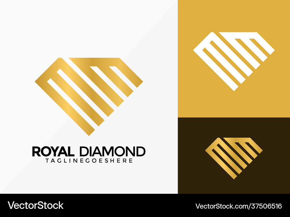 Premium letter mm diamond logo design abstract Vector Image