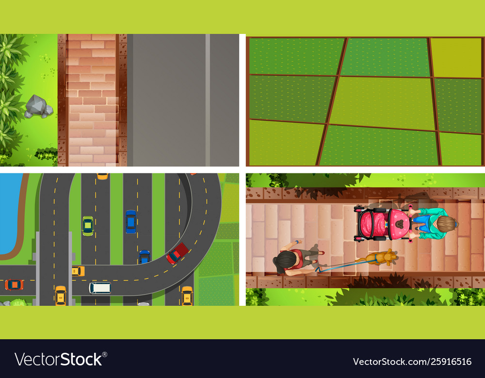 Set aerial landscape Royalty Free Vector Image