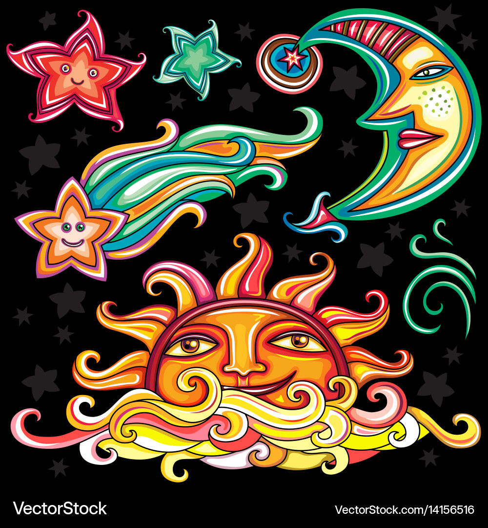 Set of celestial symbols Royalty Free Vector Image