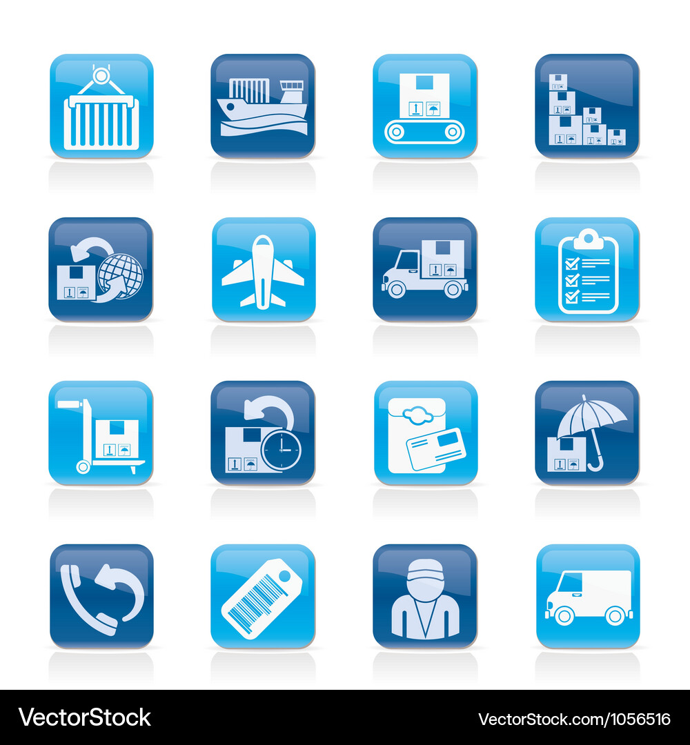 Shipping and delivery icons Royalty Free Vector Image