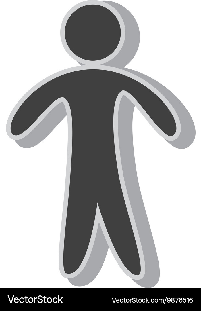 Slim man body pictogram Royalty Free Vector Image