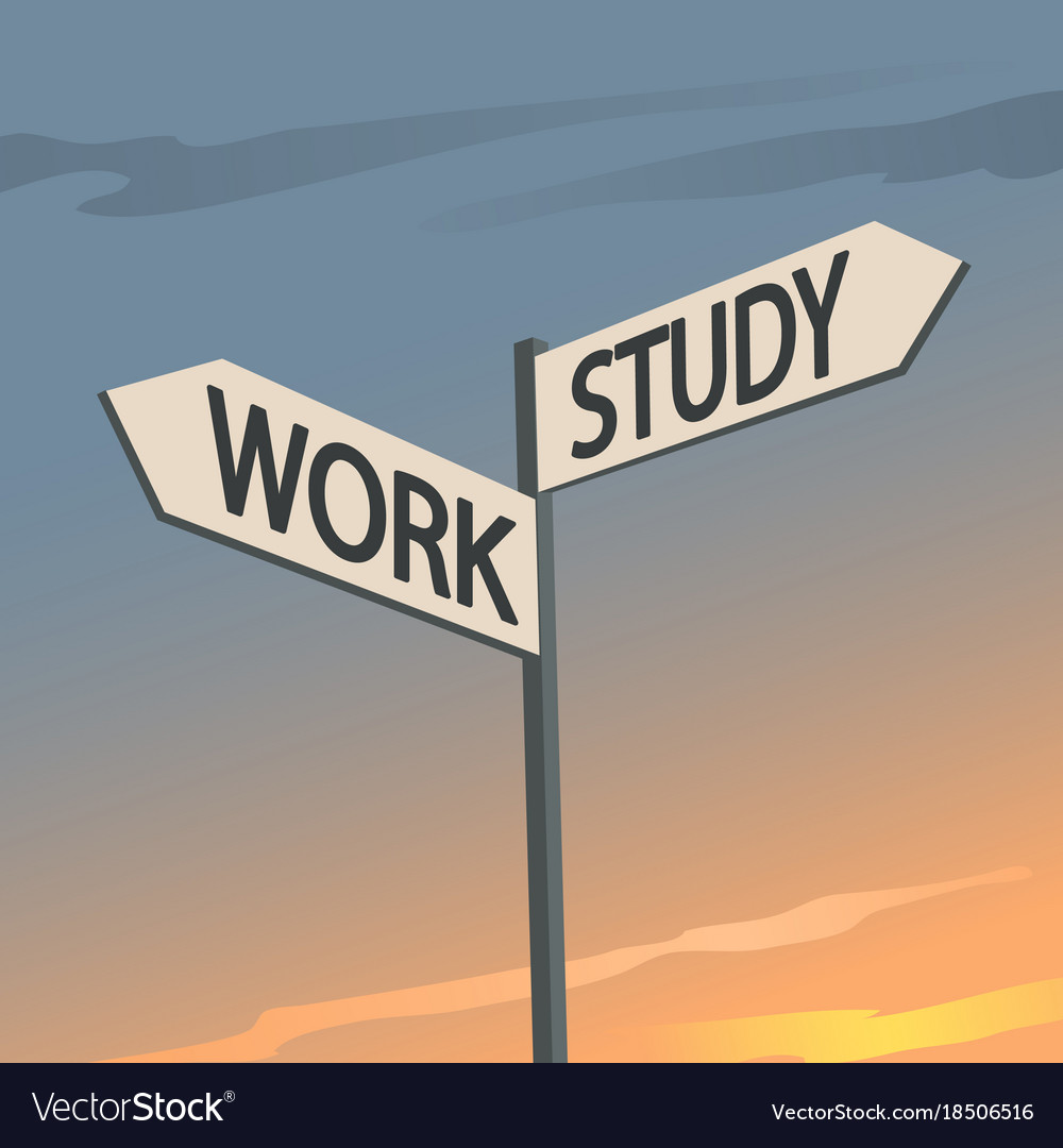 Study or work indication sign Royalty Free Vector Image