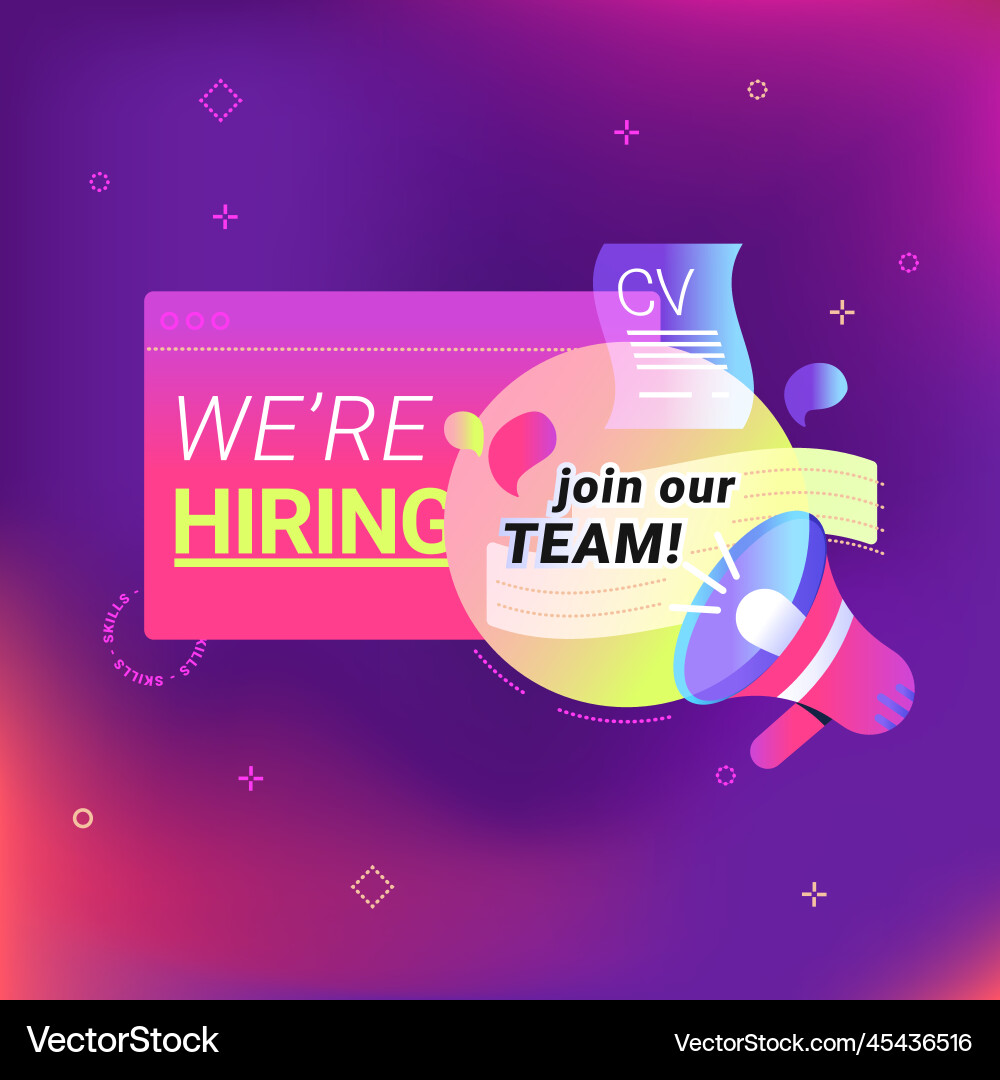 We are hiring professionals join our team Vector Image