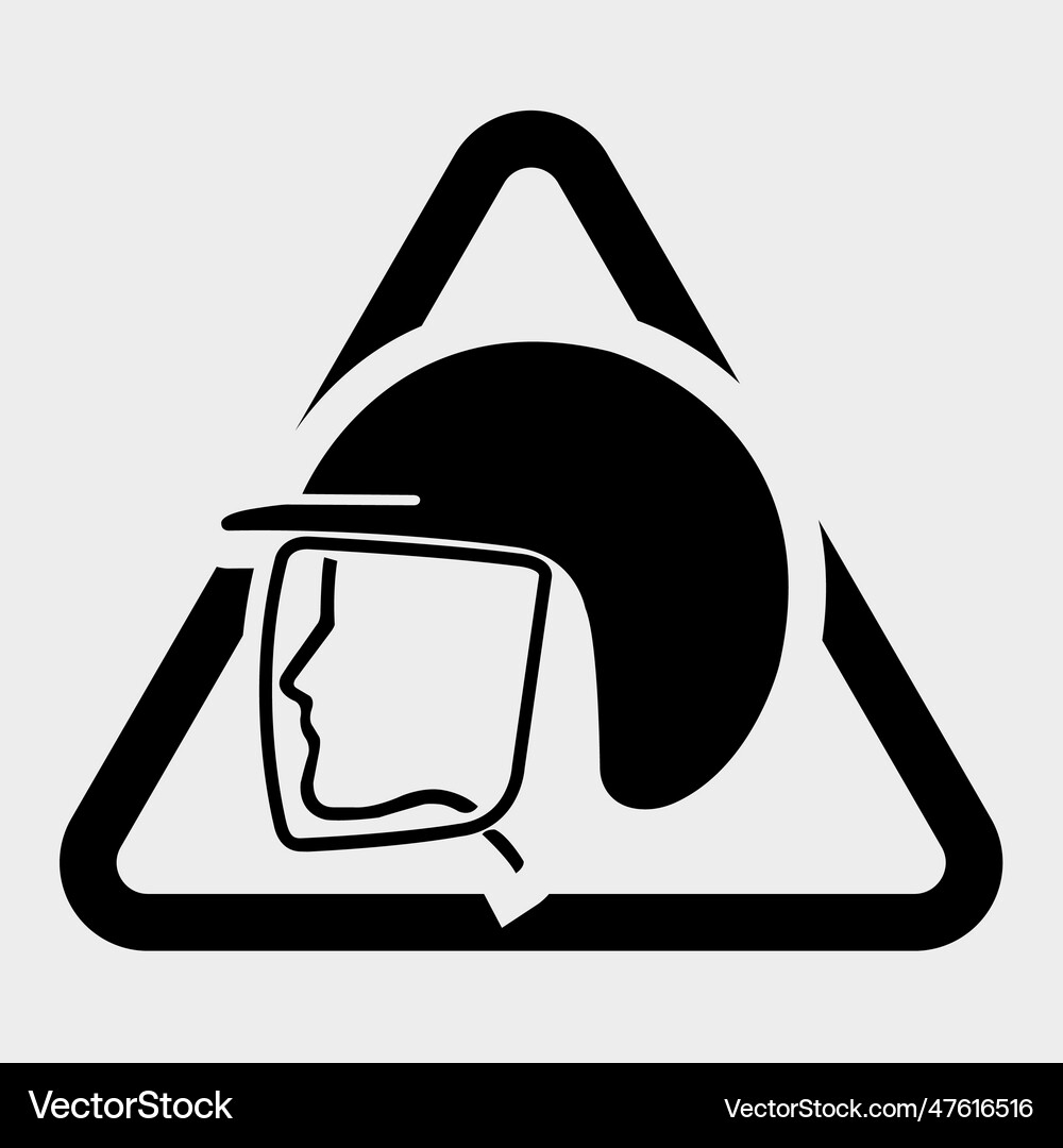 Wear safety helmet symbol isolate on white Vector Image