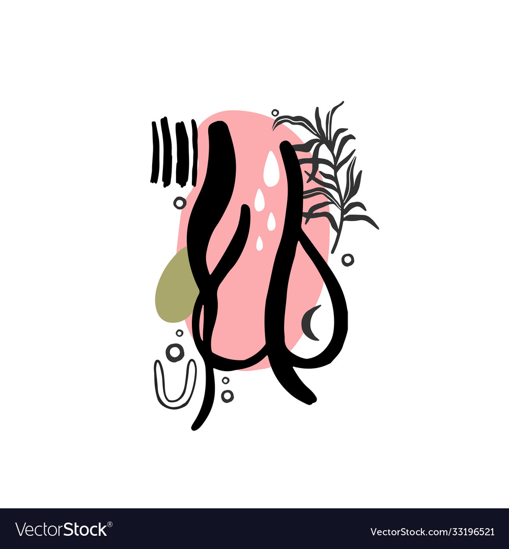 Abstract form drawing styledecoration element Vector Image