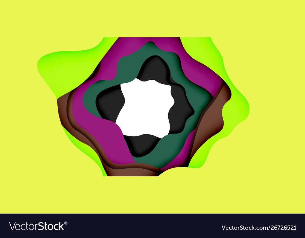 Abstract geometric pattern 3d paper layers cut Vector Image