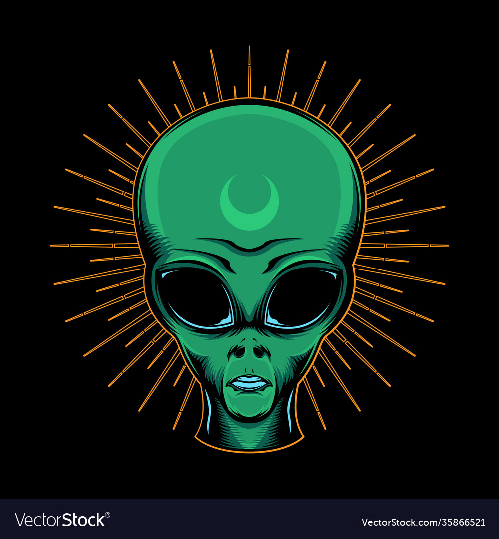 Alien head Royalty Free Vector Image - VectorStock