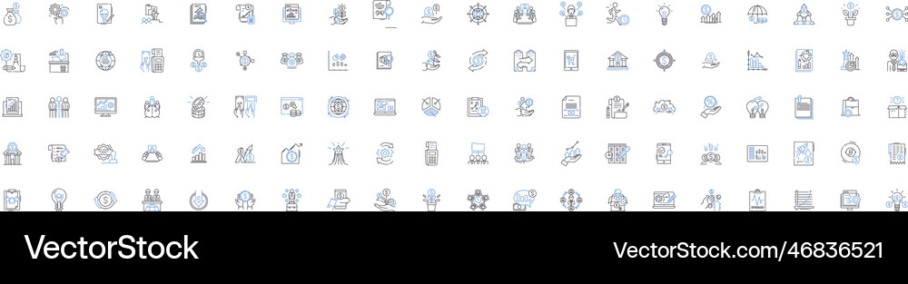 Asset appraisal line icons collection valuation Vector Image