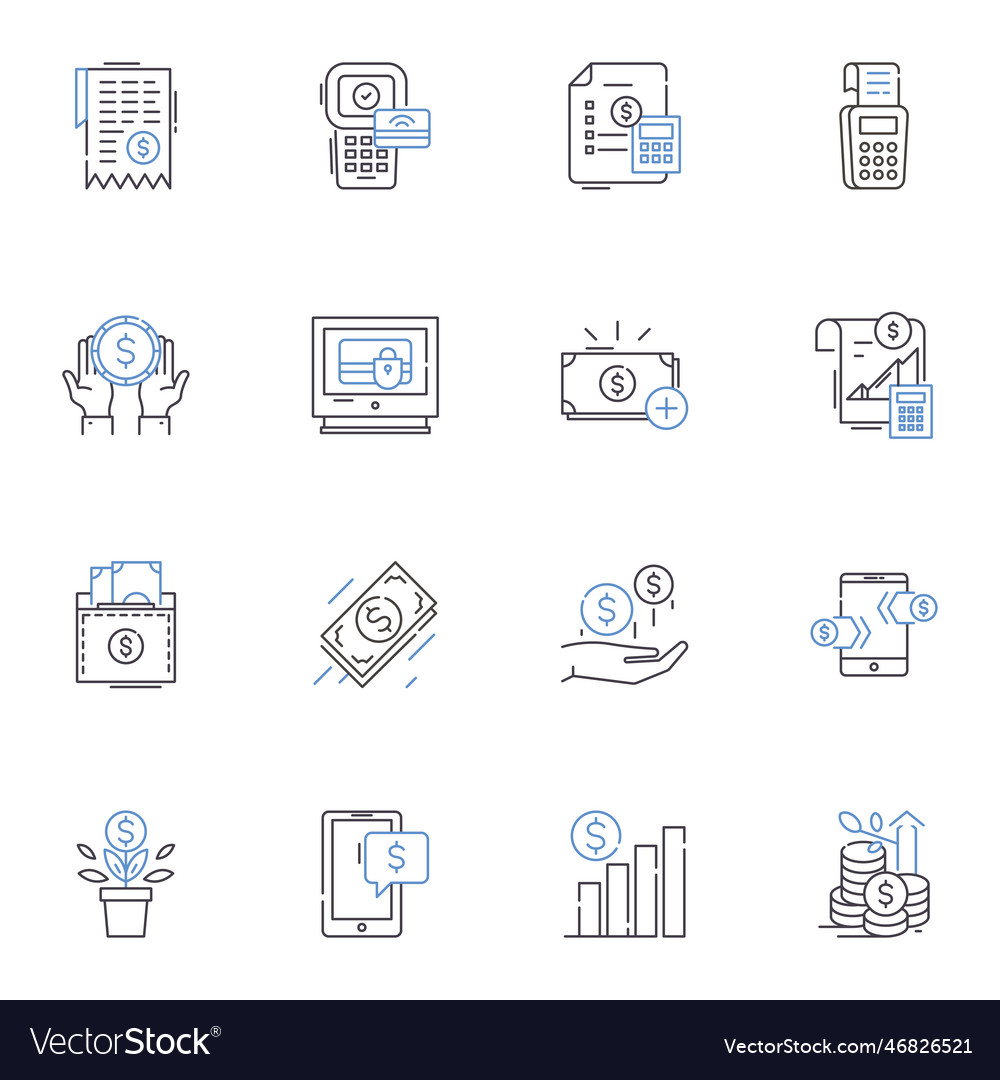 Authorization line icons collection permission Vector Image Authorization line icons collection permission Vector Image
