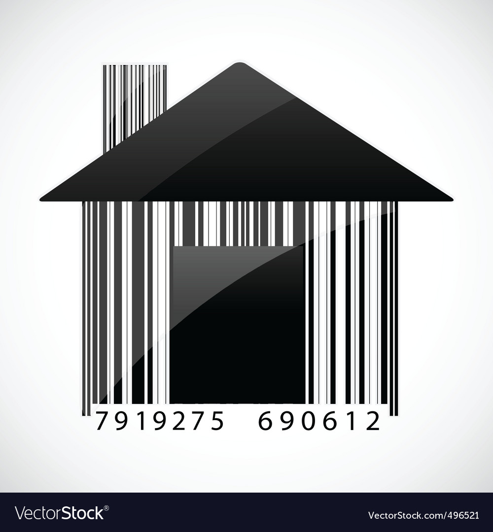 Barcode home Royalty Free Vector Image - VectorStock