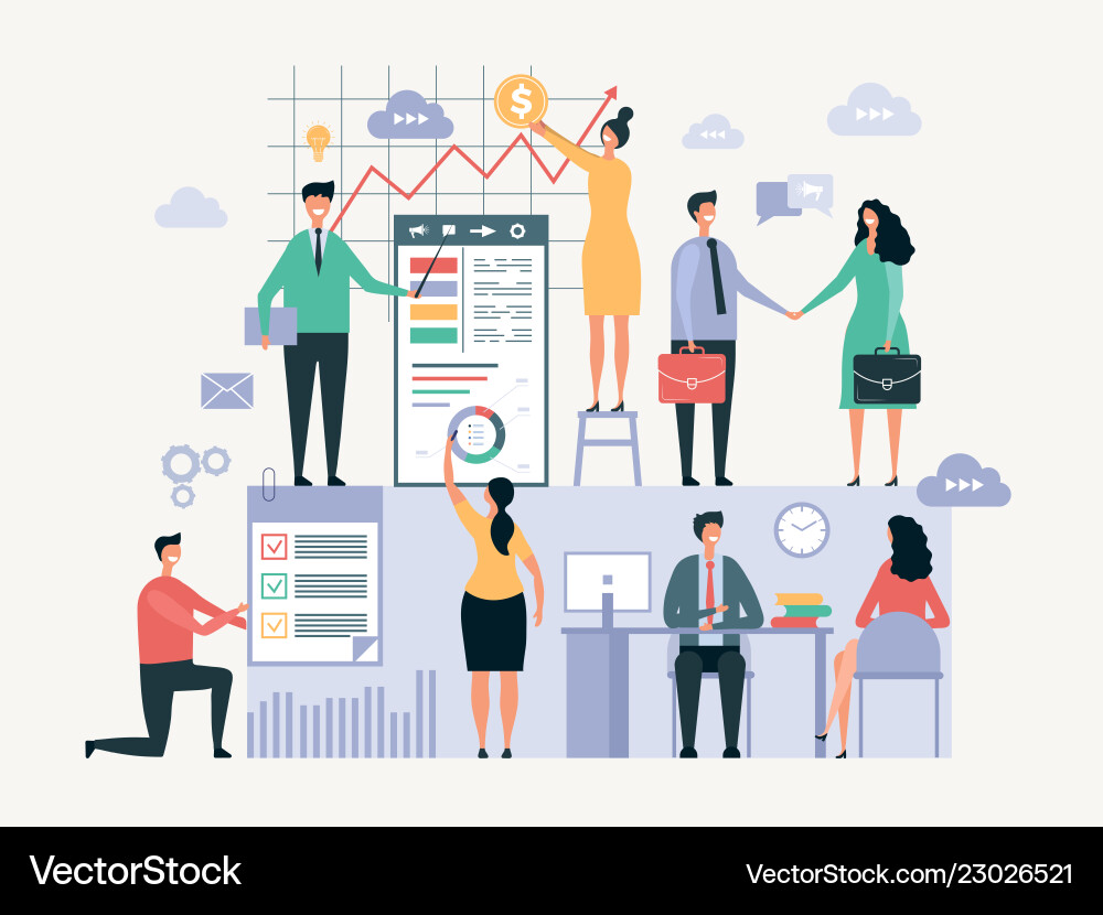 Business team working office managers businessmen Vector Image