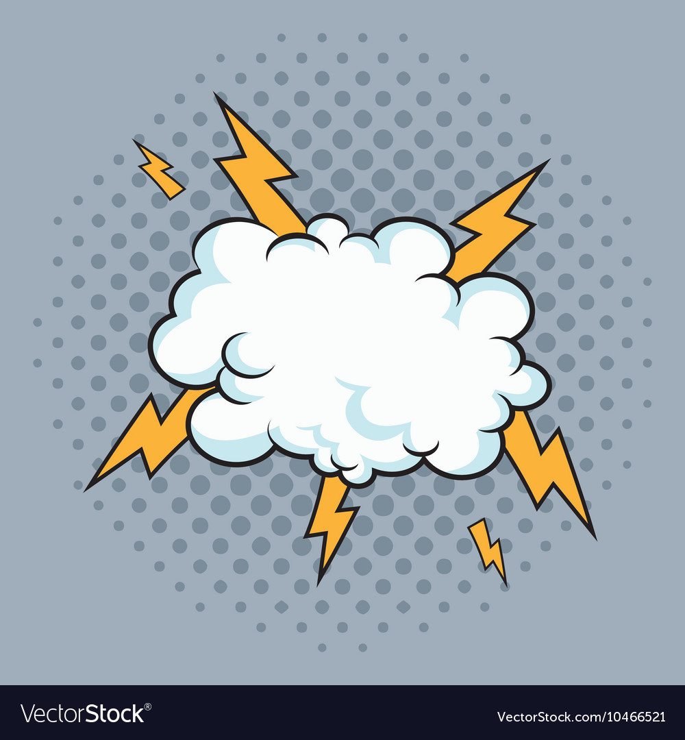 Cloud thunder pop art comic design Royalty Free Vector Image