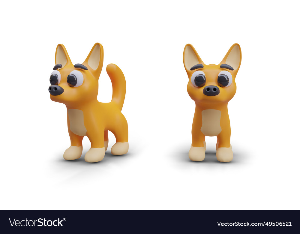 Collection of cute puppies in different positions Vector Image