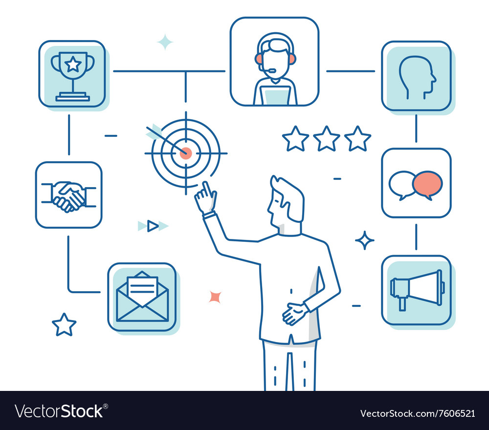 Customer relationship management Royalty Free Vector Image