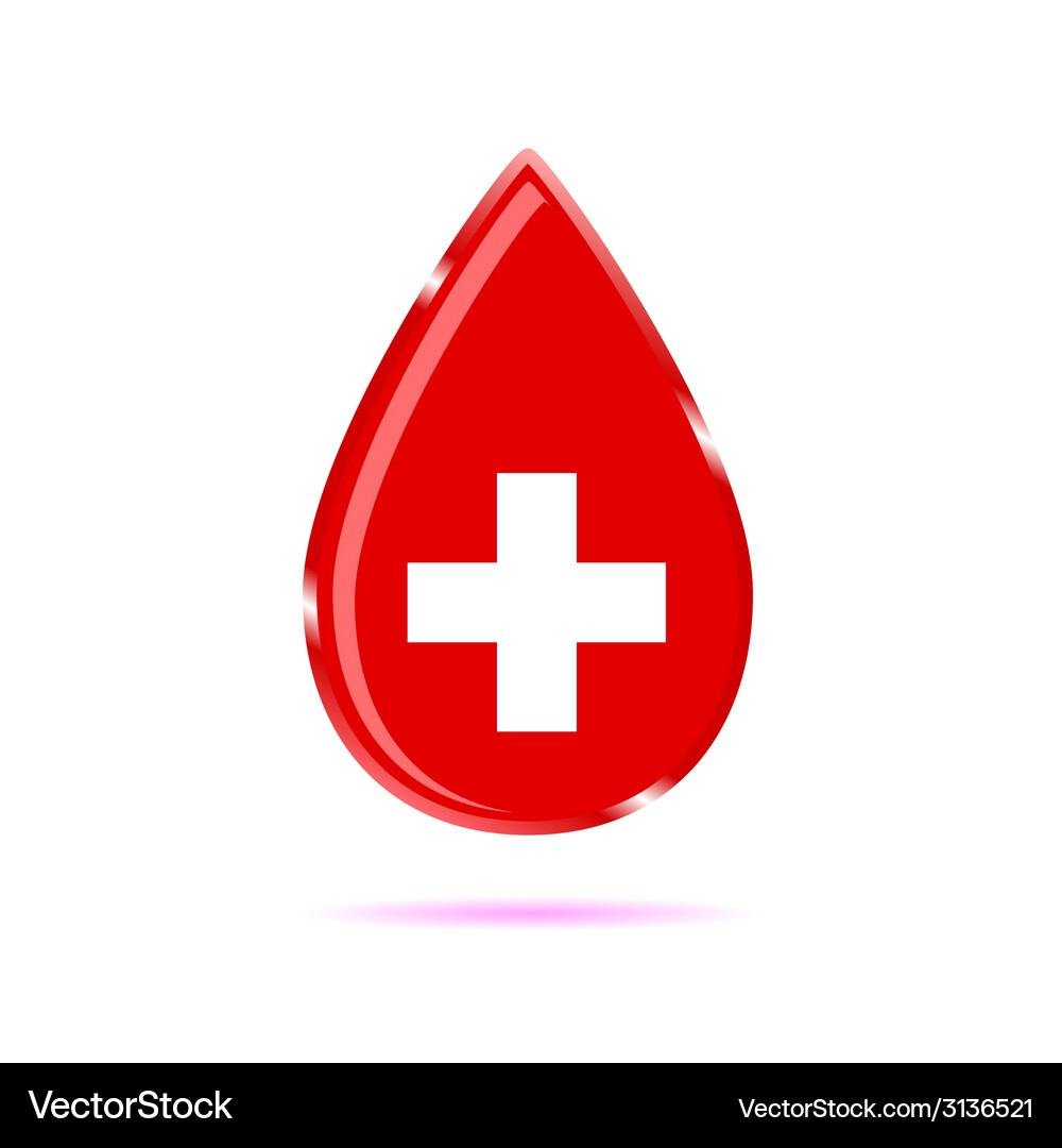 Drop of blood sign color Royalty Free Vector Image