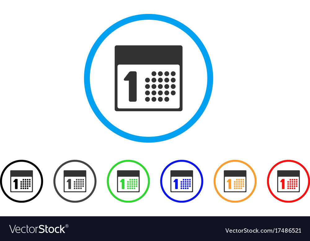 First day rounded icon Royalty Free Vector Image
